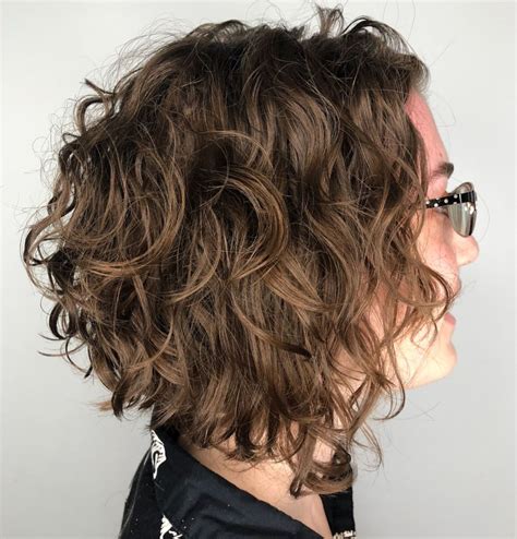 Shoulder Length Curly Angled Bob