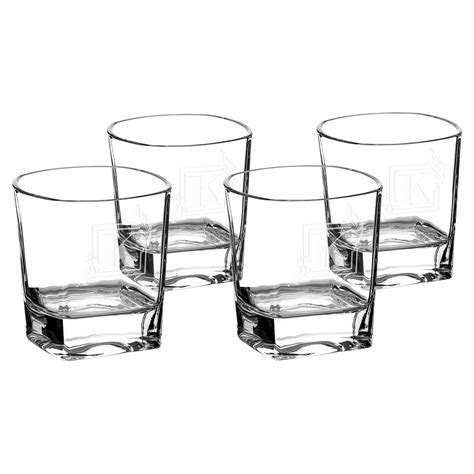 Custom Engraved 8oz Rectangle Rocks Glasses Set Of 4 Elegant T Box Included Free Engraving
