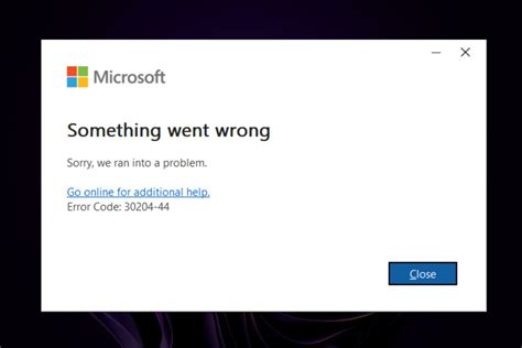 how to fix error code 30204 44 while installing office