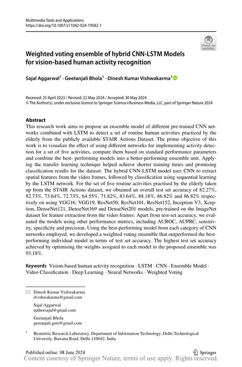 Weighted Voting Ensemble Of Hybrid Cnn Lstm Models For Vision Based