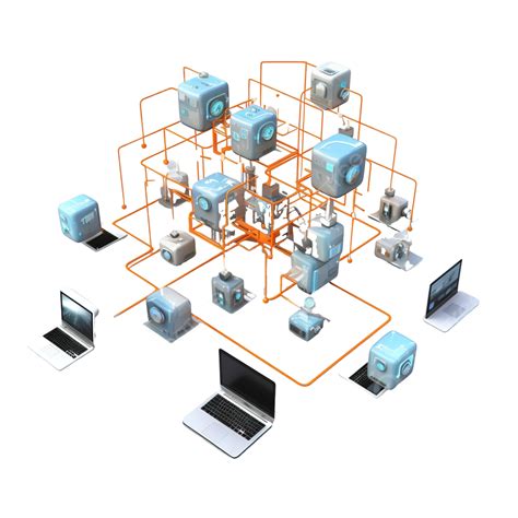 인터넷 네트워크 연결의 3d 그림 wifi 네트워크 통신 인터넷 공유 3d 장면 장치 네트워크 연결 3d 렌더링 회로망