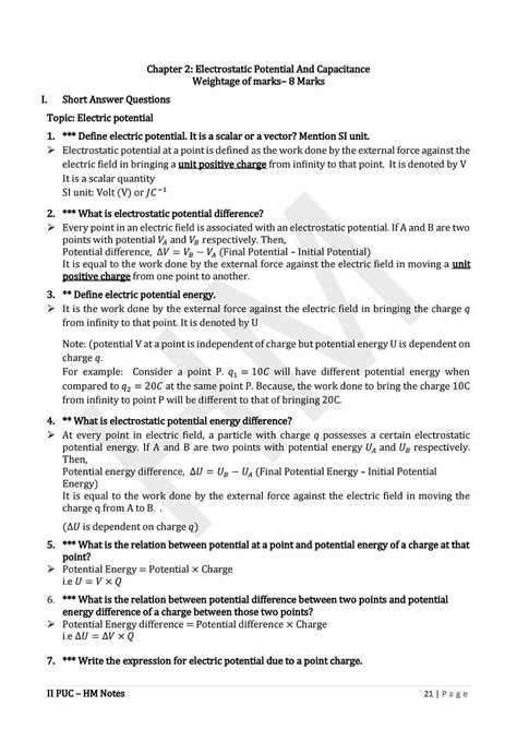 Chapter 2 Electrostatic Potential And Capacitance