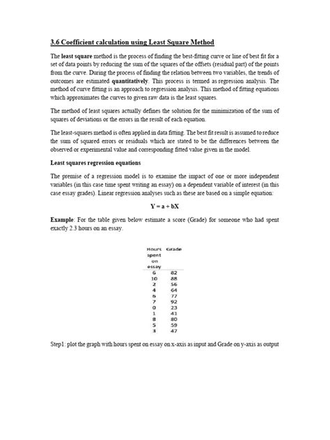 Coefficient Calculation With Least Square Method 1702378196972 Pdf Least Squares