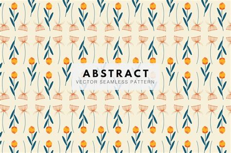 Premium Vector Tulip And Dandelion Flower Abstract Seamless Repeat Pattern