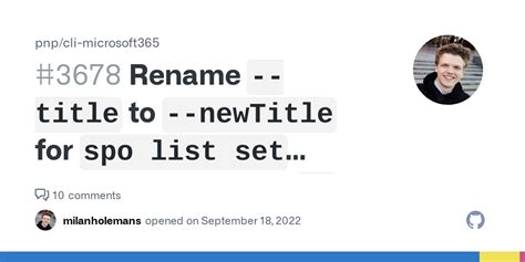 Rename Title To NewTitle For Spo List Set Command And Add