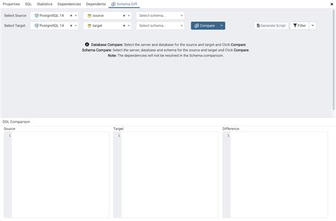 Schema Diff — Pgadmin 4 611 Documentation
