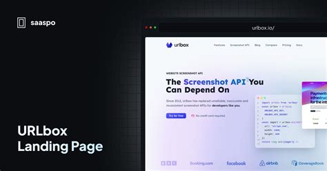 Saaspo Urlbox Landing Page