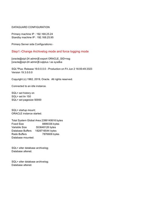Oracle 19c Dataguard Configuration Max Performance Steps Saiteja