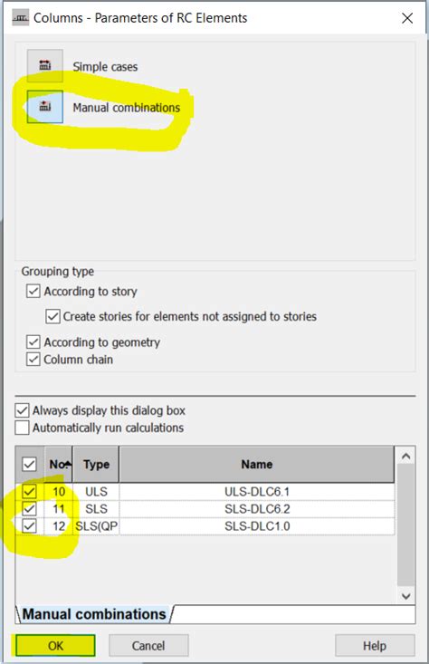 sls cracking check shows zero results while concrete column provided