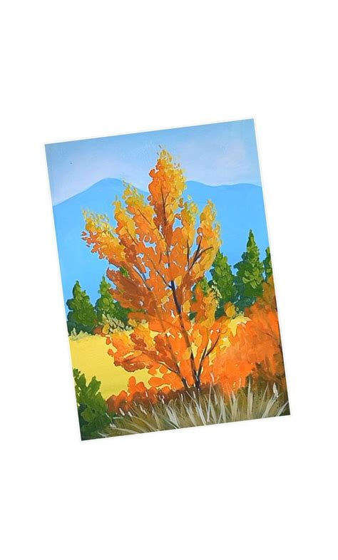 Осенний пейзаж гуашью⬇️ Gouache Art