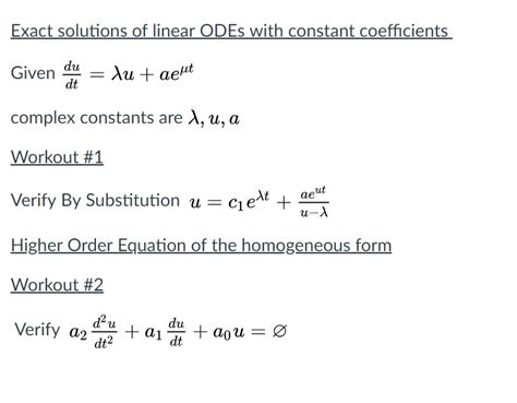 Solved Exact Solutions Of Linear Odes With Constant