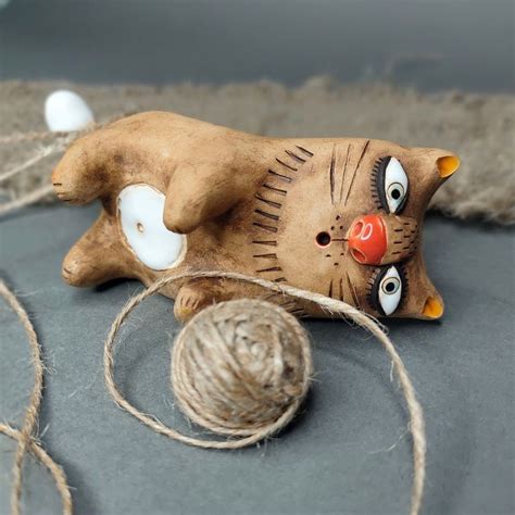 Керамическая статуэтка Кот для уютного интерьера