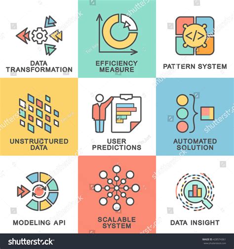 modern contour icons data insight transformation stock vector royalty free 428574361
