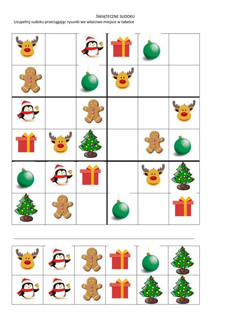 Świąteczne sudoku interactive worksheet hojas de trabajo para navidad actividades para