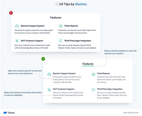 UI UX Tip Neat And Grid Based Text Alignment For Feature Section Design