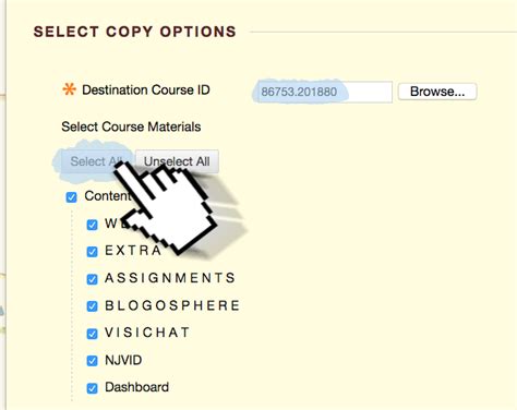Course Copy Procedures Blackboard Tutorials Stockton University
