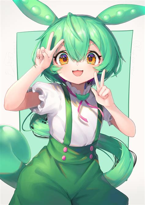 Safebooru 1girl 3 Buttons Double V Gradient Gradient Background