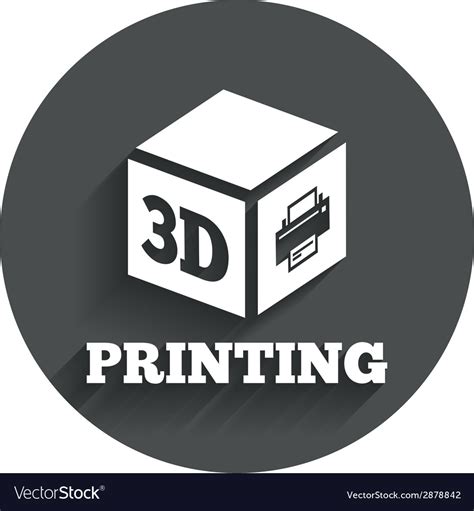 3d Print Sign Icon Cube Printing Symbol Royalty Free Vector