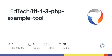 Lti 1 3 Php Example Toolexampledatabasephp At Master · 1edtechlti 1 3 Php Example Tool · Github