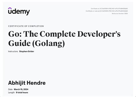 Completed Golang Course On Udemy Abhijit Hendre Posted On The Topic Linkedin