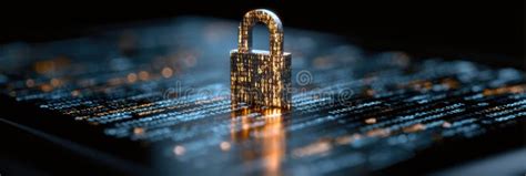 Data Padlock Made Of Ones And Zeroes Displayed Over A Tablet Interface During A Cybersecurity