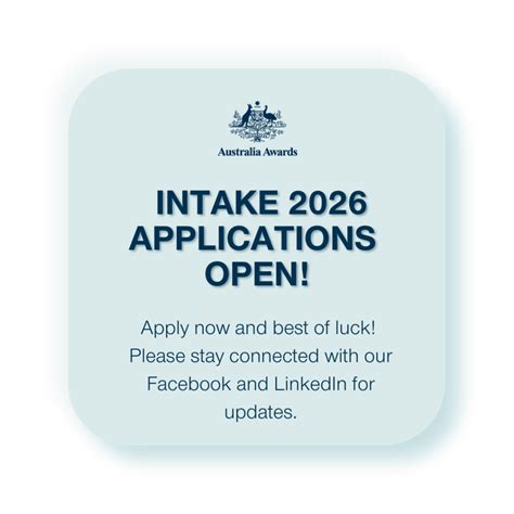 Intake 2026 Applications Open Australia Awards