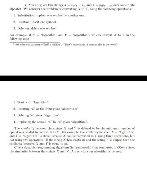 Solved 7 You Are Given Two Strings X X122 Im And Y
