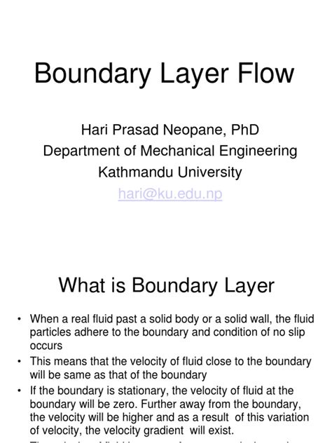 L5 Boundary Layer Theory And Separation New Pdf Boundary Layer