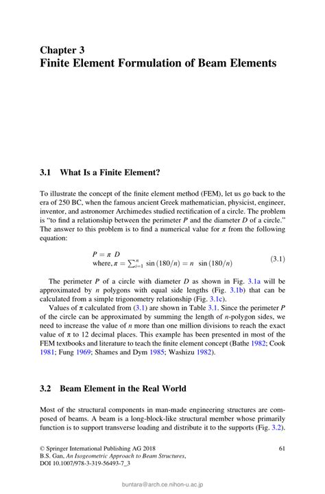 Pdf Finite Element Formulation Of Beam Elements