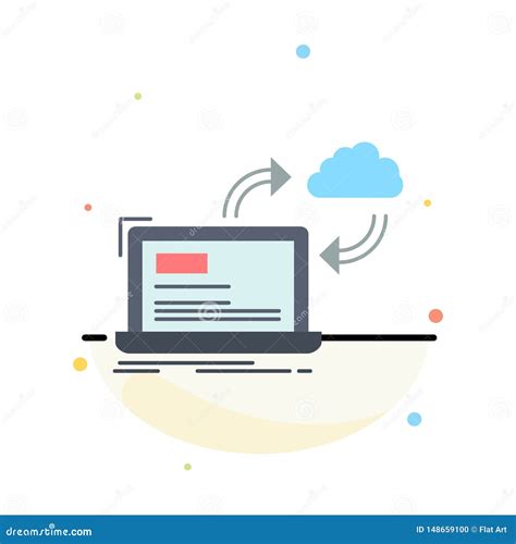 Sync Processing Data Dashboard Arrows Flat Color Icon Vector Stock