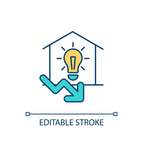 Reduce Lighting Consumption Rgb Color Icon Energy Efficiency At Home Electricity Conservation