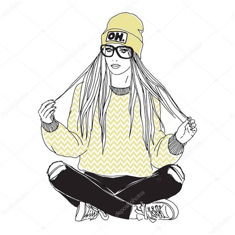 Girl Hipster Clip Art