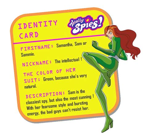 Image Sam Identity Cardpng Totally Spies Wiki Fandom Powered By Wikia