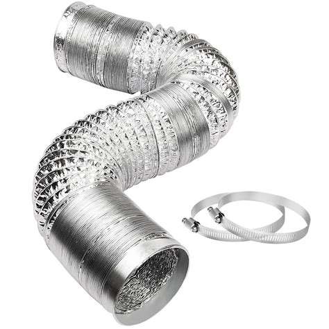 Buy Yijuhou 4 Inch 8ft Dryer Vent Hose Aluminum Foil Ducting Silver Flexible Air Duct With 2