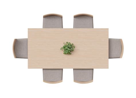 Premium Photo Overhead View Of Dining Set With A Wooden Table Chairs