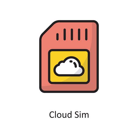 Cloud Sim Vector Filled Outline Icon Design Illustration Cloud