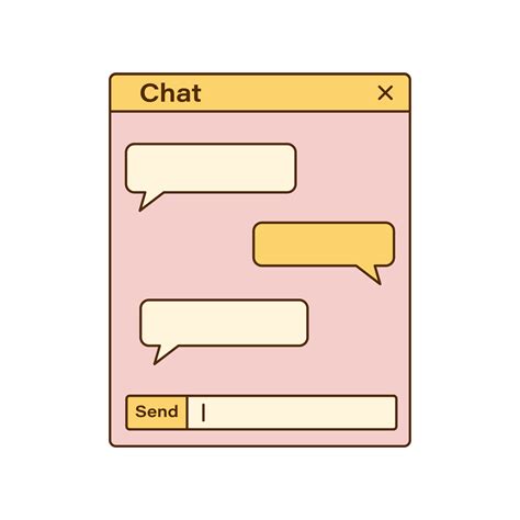 Vector Retro Chat Window With Speech Bubbles Nostalgic Ui Retro Vaporwave Computer Interface