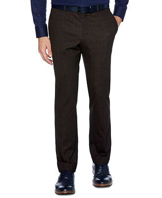Perry Ellis Mens Slim Fit Stretch Plaid Ponte Knit Pants Macys