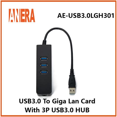 USB3 0 To Ethernet Adapter RJ45 Gigabit LAN Card Network Card With 3 Port USB3 0 Hub Network