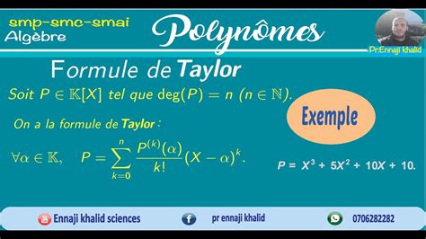 Formule De Taylor Pour Un Polynôme Cours Et Exemple Youtube