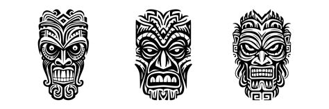 Polynesian Tiki Mask Tattoos