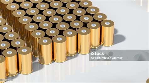 리튬 이온 골드 4680 배터리 팩 고용량 축전지 모듈 테이블 셀 대량 생산 배터리 고전력 재생 에너지 전기 자동차 건식 전극 3d 렌더링 0명에 대한 스톡 사진 및 기타