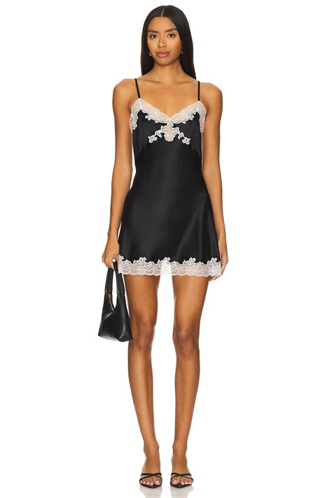Only Hearts Mini Slip Dress In Black And Vintage Revolve