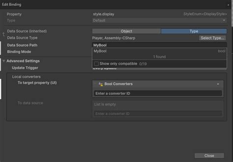 Data Binding Hide Visual Element Based On Boolean Value Unity Engine Unity Discussions