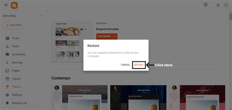 how to upload theme in blogger rustcode