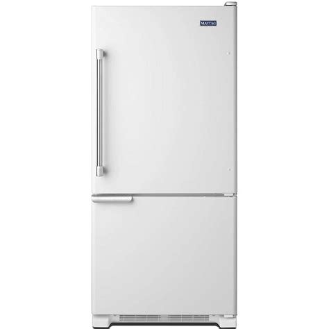 Maytag 30 In W 187 Cu Ft Bottom Freezer Refrigerator In White With