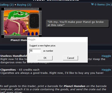 you can haggle backwards with pianzi for selling · issue 12517 · goonstation goonstation · github
