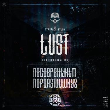 LUST Typeface Study Custom Gothic Fonts