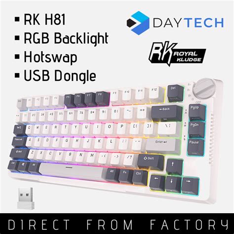 RK H Gasket Mechanical Keyboard By Royal Kludge With Hotswap Wireless Bluetooth RGB For