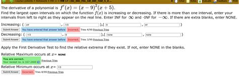 Solved The Derivative Of A Polynomial Is F′xx−92x5